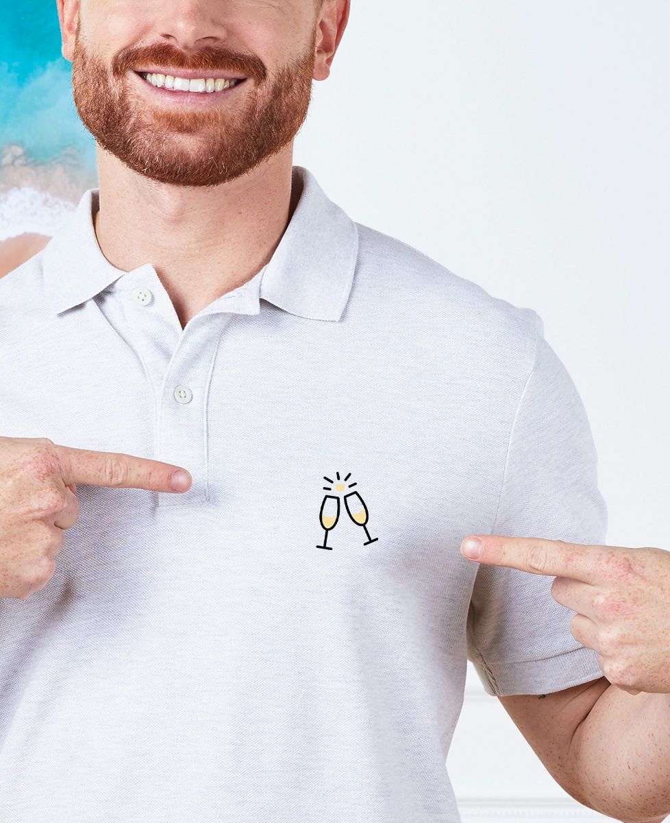 Polo Tchin Tchin champagne (ricamata) | Monsieur TSHIRT
