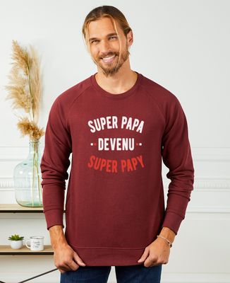 Sweatshirt homme Super papa devenu super papy | Monsieur TSHIRT