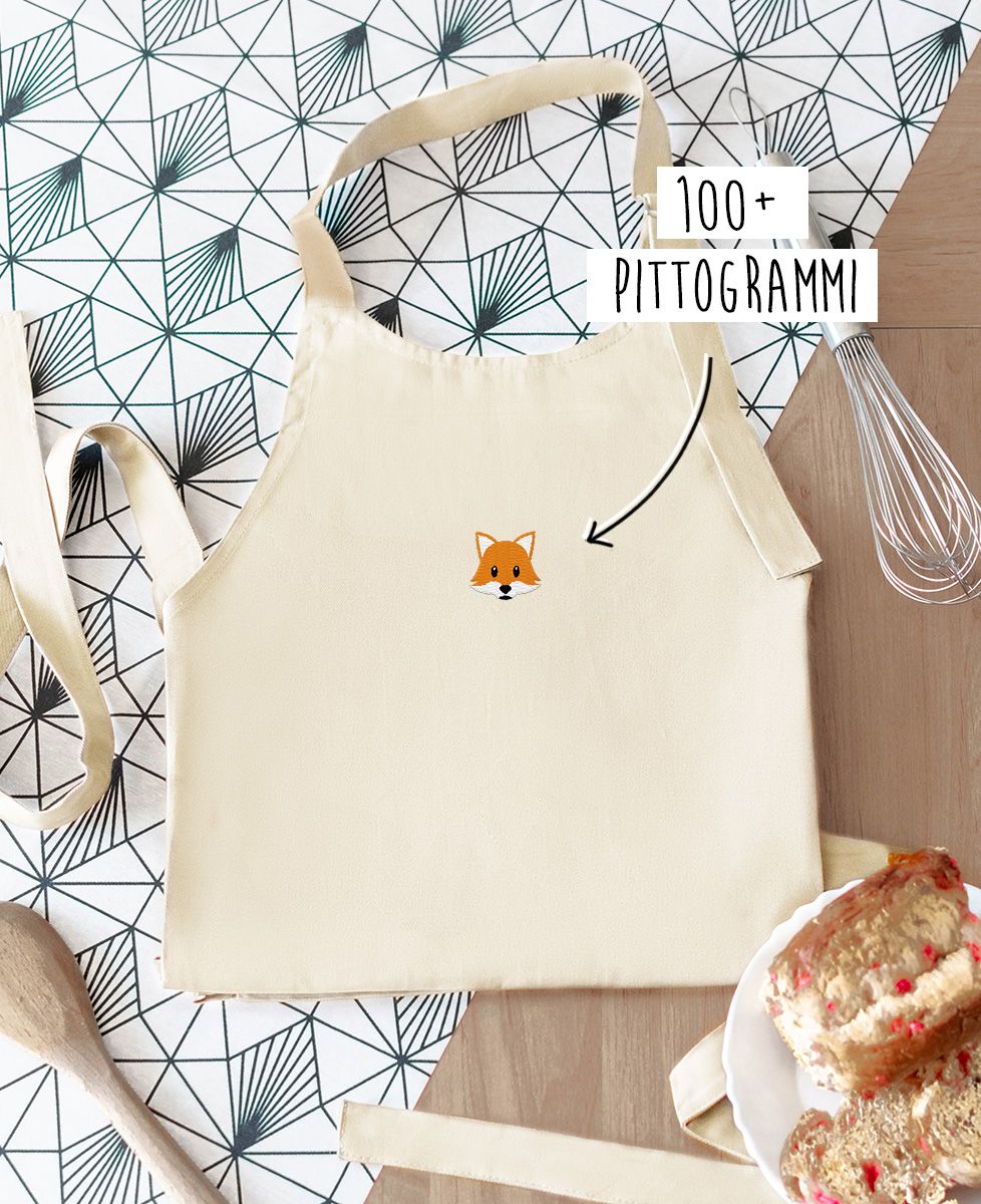 Grembiule con messaggio e pittogramma ricamato | Monsieur TSHIRT