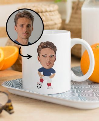 Beer mug Football player with personalized face | Monsieur TSHIRT