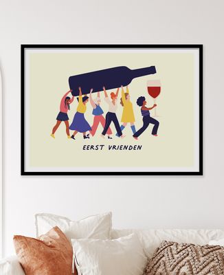 Poster Aperitief vrienden gepersonaliseerd