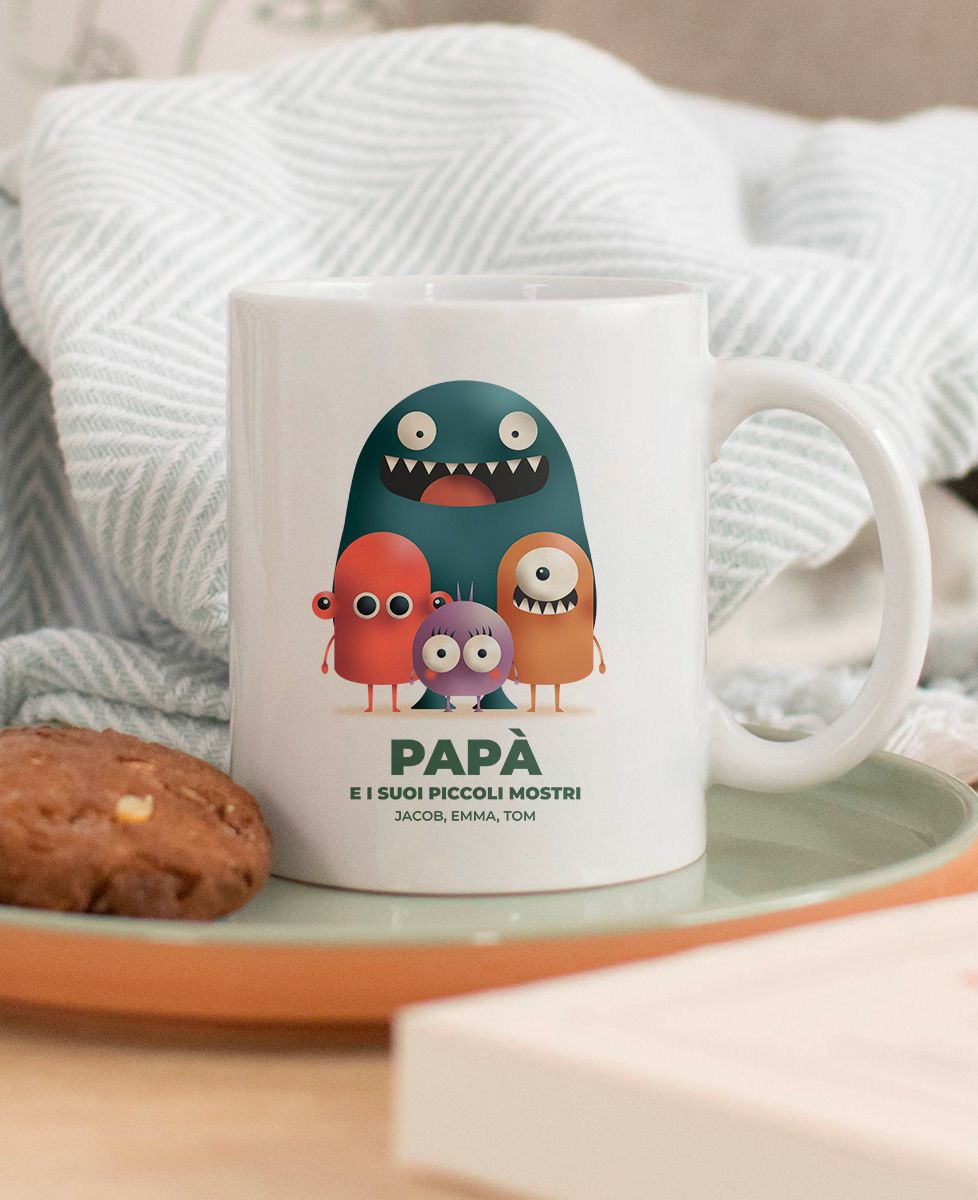 Mok Papa en zijn kleine monsters gepersonaliseerd | Monsieur TSHIRT