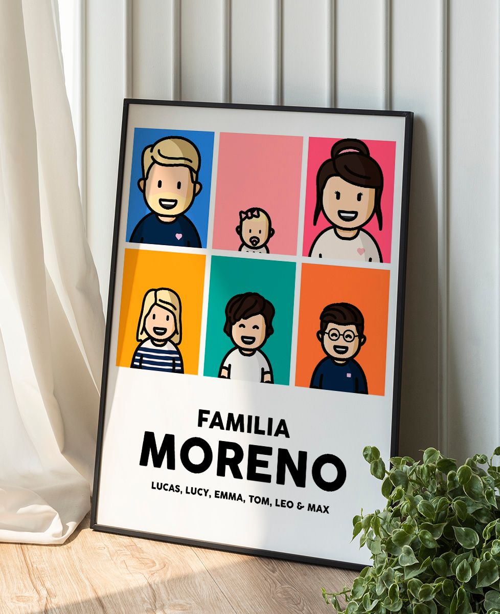 Póster familia figuras pop-art | Monsieur TSHIRT