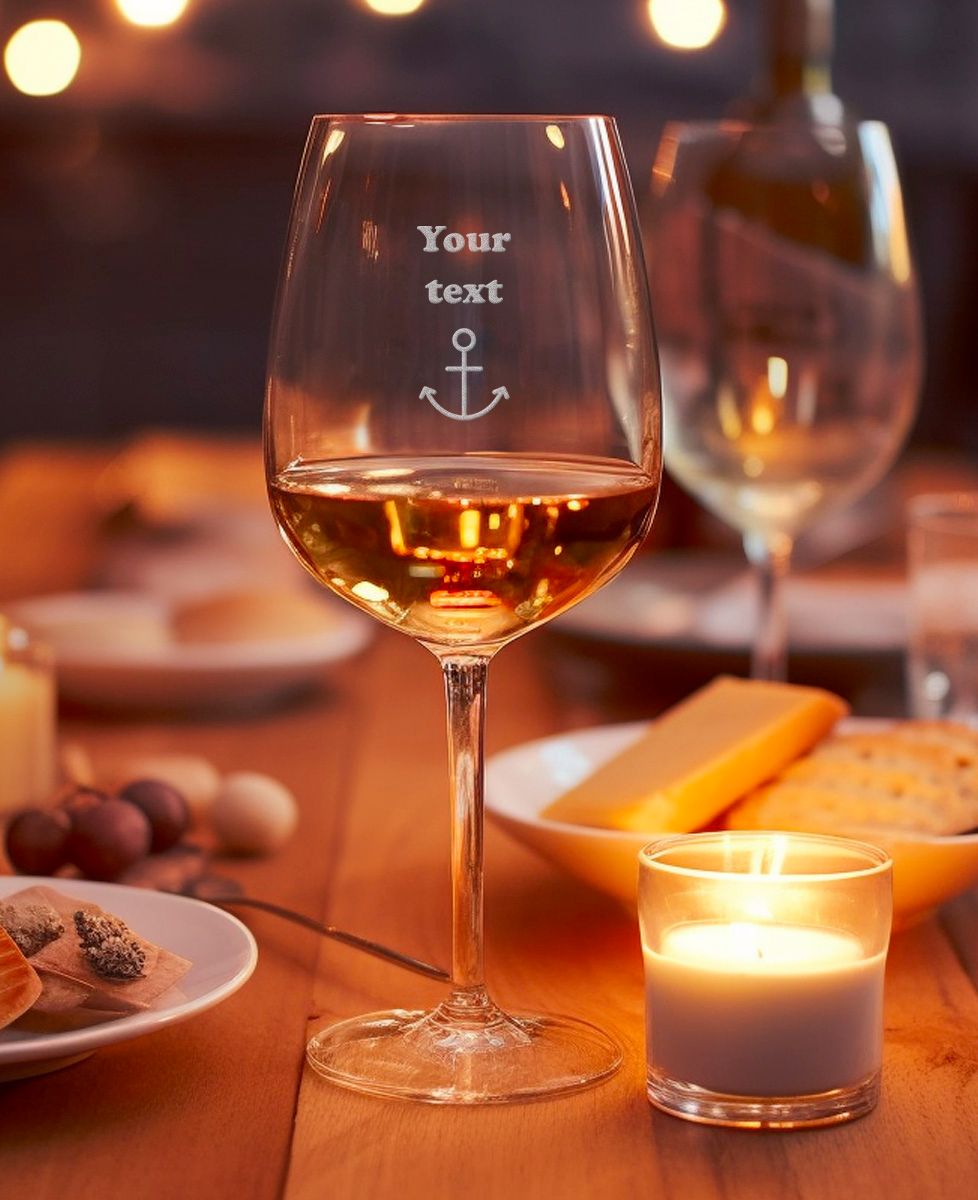 Wine glass Message and personalized engraved picto | Monsieur TSHIRT