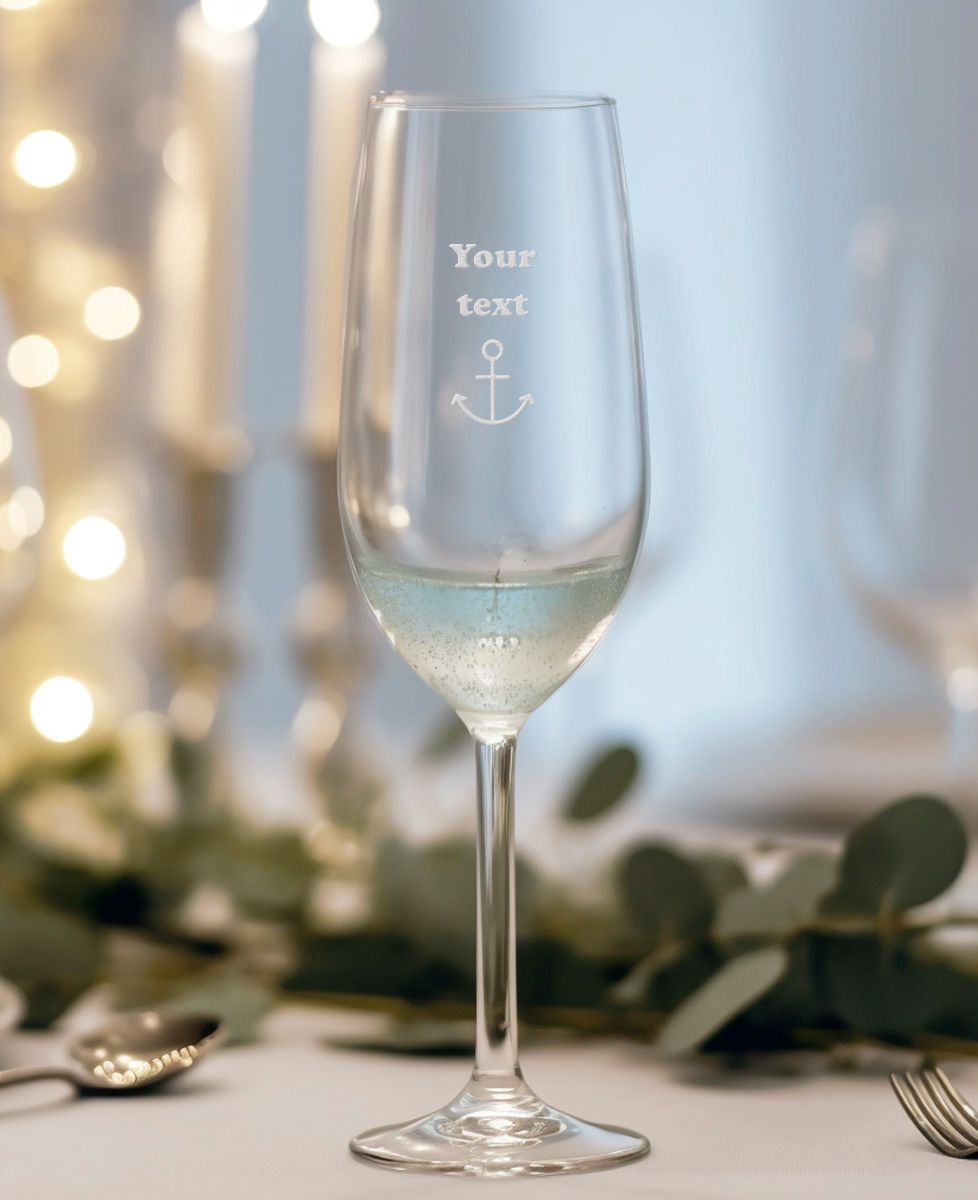 Champagne flute Message and personalized engraved picto | Monsieur TSHIRT