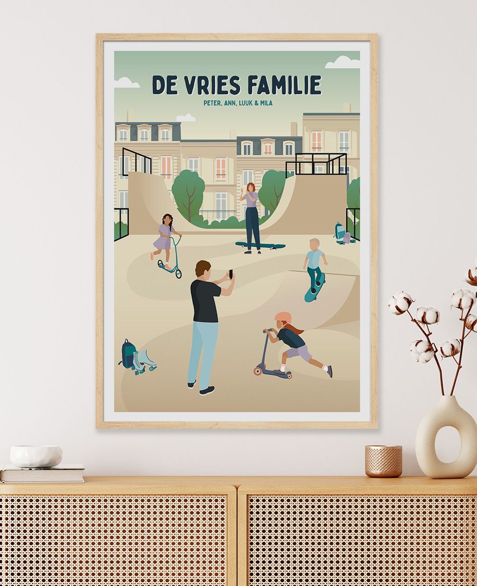 Gepersonaliseerde rollende familieposter | Monsieur TSHIRT