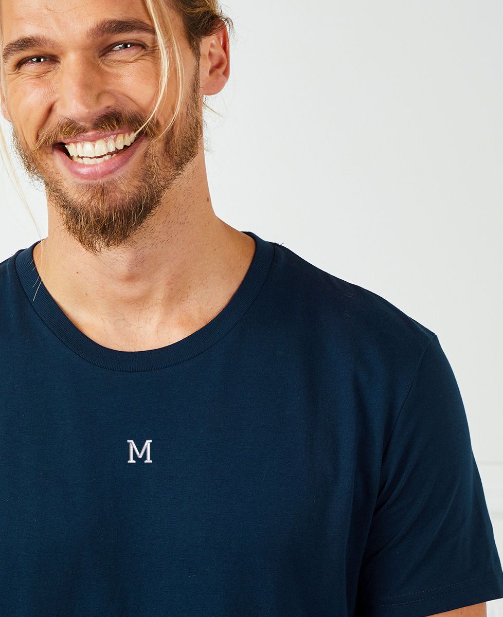 T-shirt homme Initiale centrée brodée personnalisée | Monsieur TSHIRT