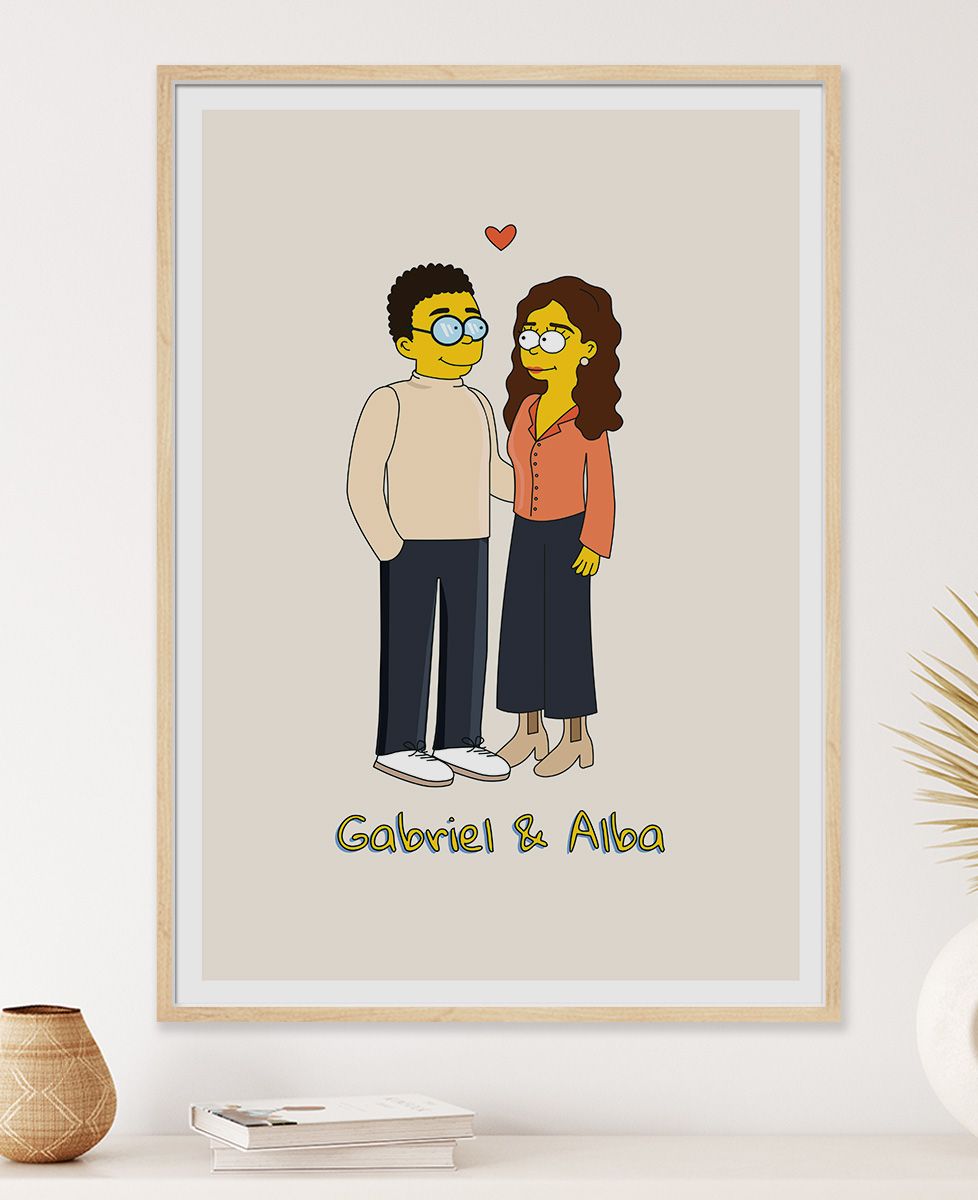 Poster Couple cartoon personnalisé | Monsieur TSHIRT