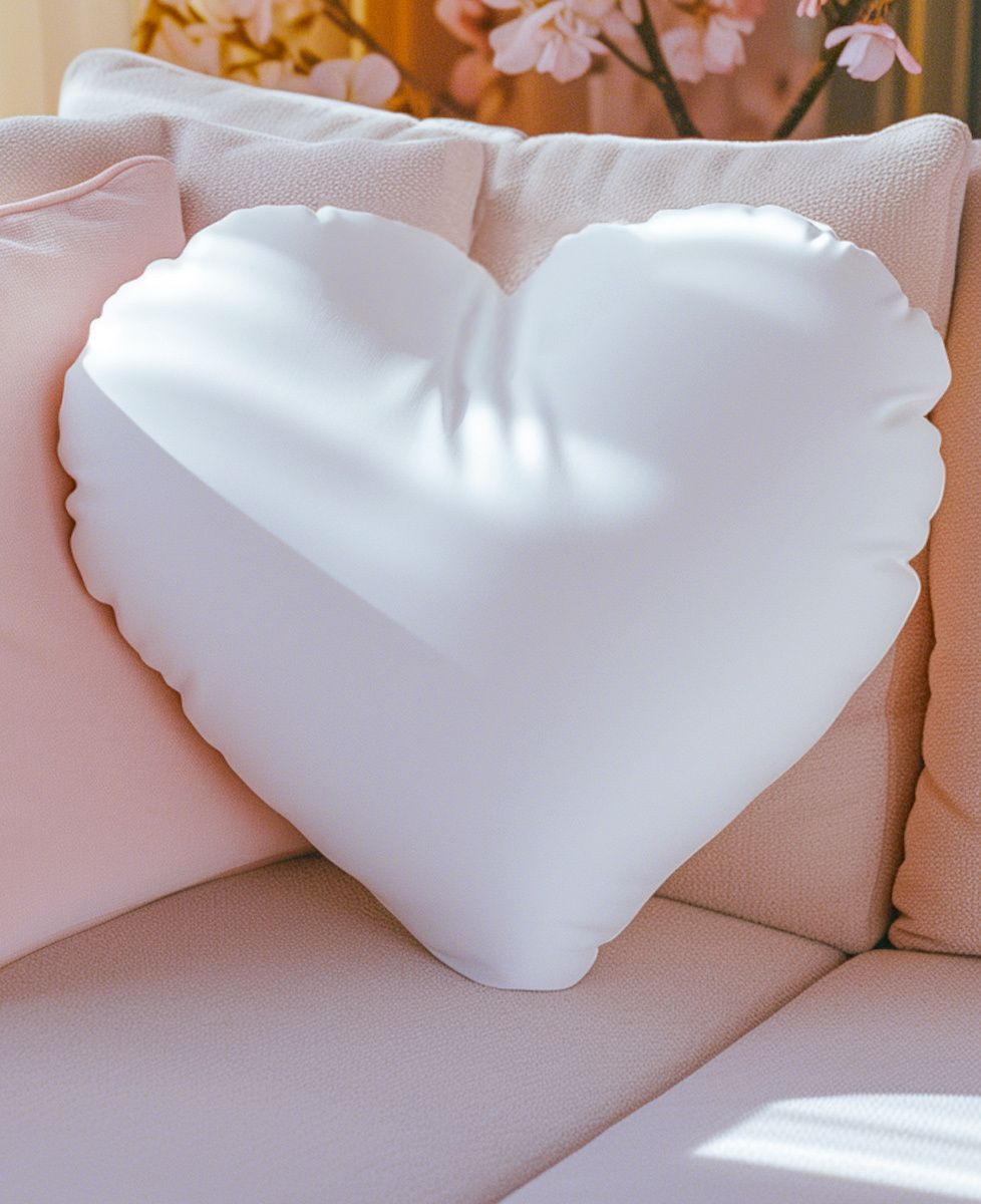 Cojín corazón personalizado pareja dibujos animados | Monsieur TSHIRT