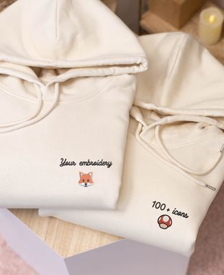 Hoodie - Custom embroidered message and pictogram