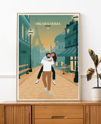 Paar op de rug gepersonaliseerd | Monsieur TSHIRT