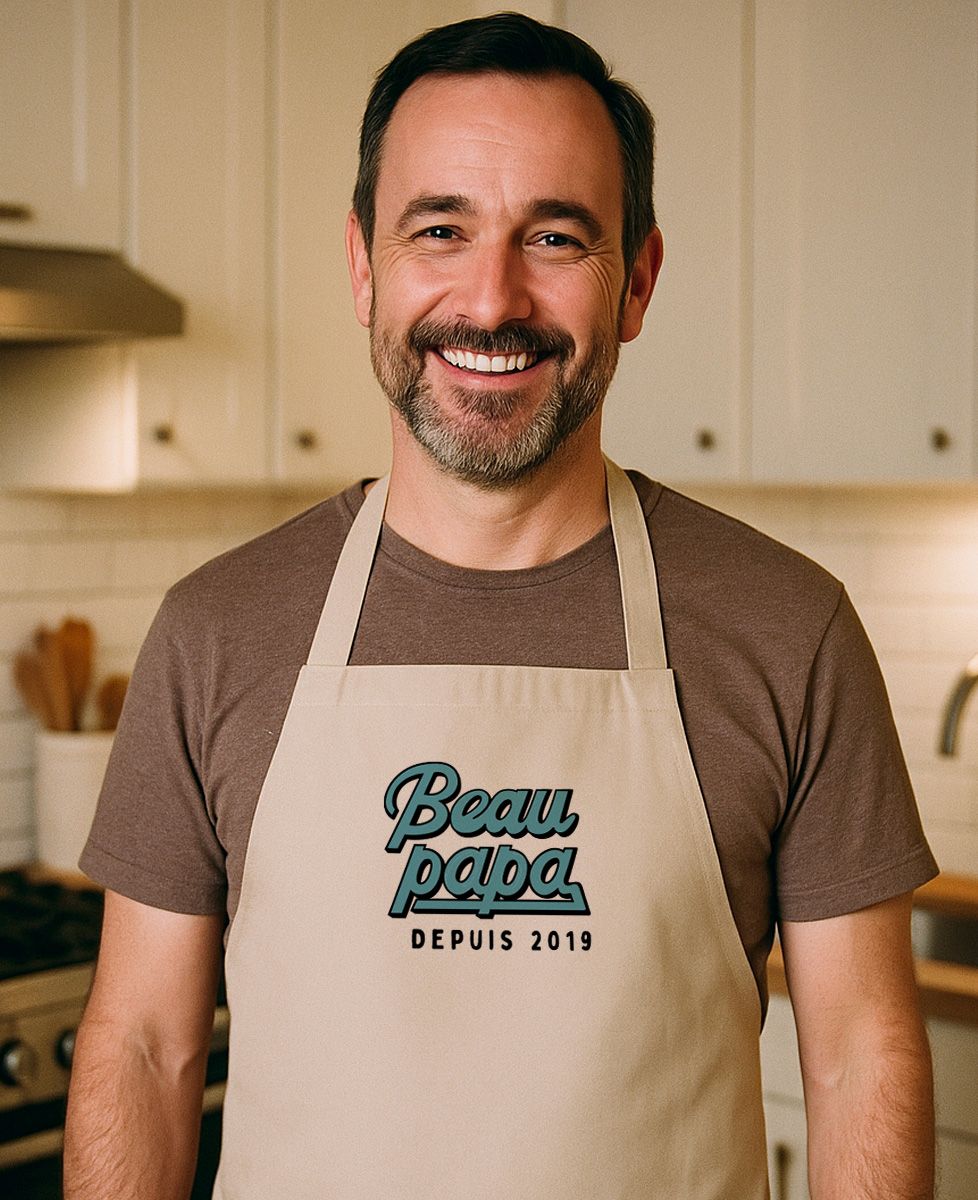 Tablier Beau papa retro depuis date personnalisée | Monsieur TSHIRT