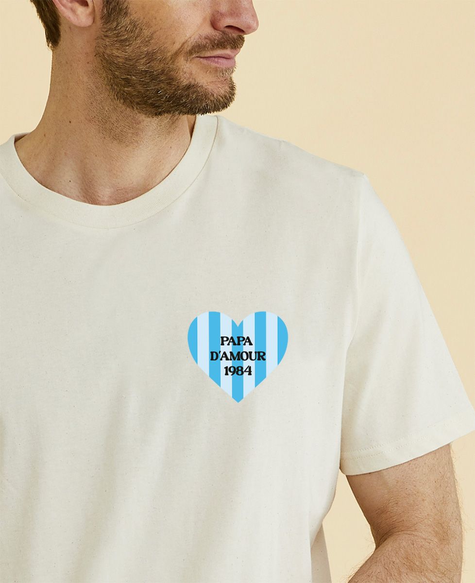 Camiseta Hombre Corazón con diseño y texto personalizados | Monsieur TSHIRT