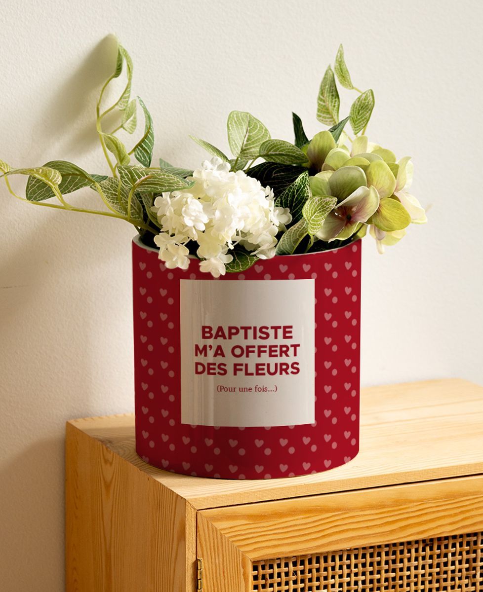 Pot de fleurs personnalisé prénom humour | Monsieur Tshirt