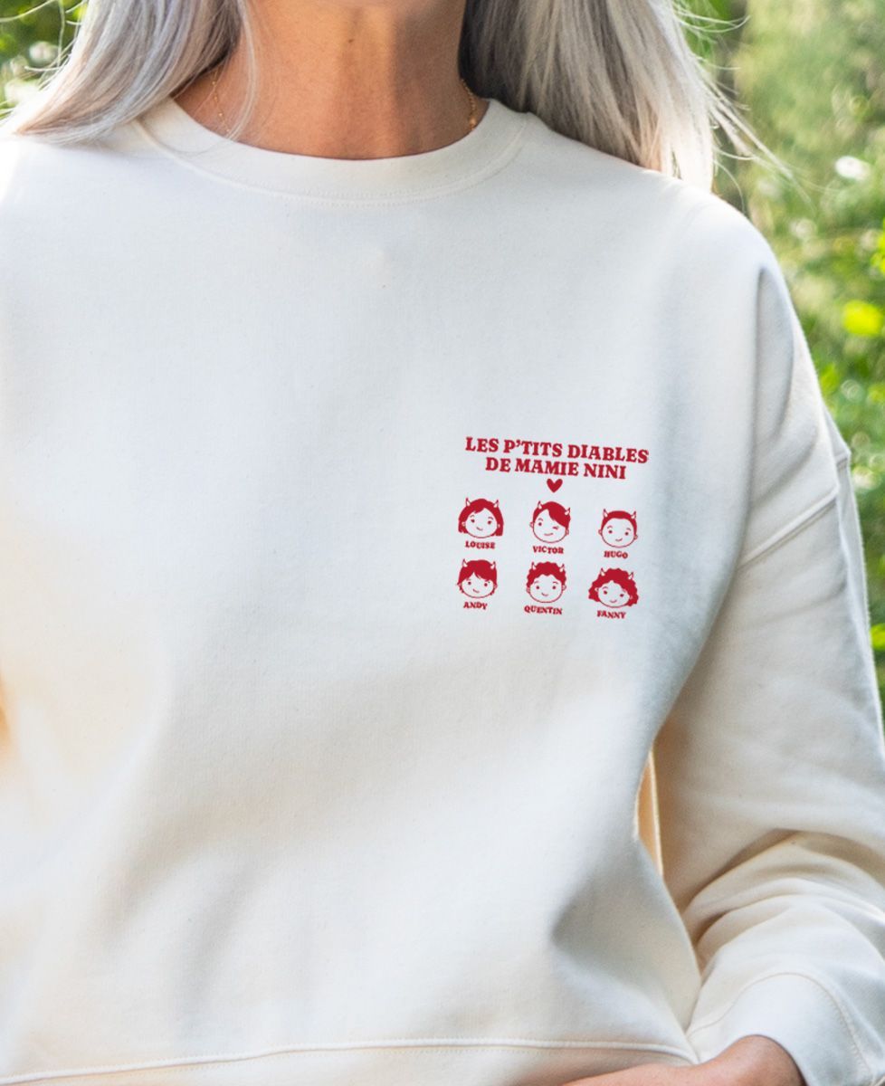 Sweatshirt Les Petits Diables de Mamie Personnalisé | Monsieur Tshirt